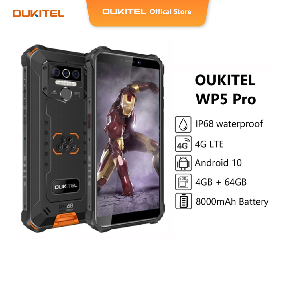 OUKITEL WP5 Pro（5.5" 8000mAh IP68 Waterproof 4GB 64GB Rugged Handphone ...