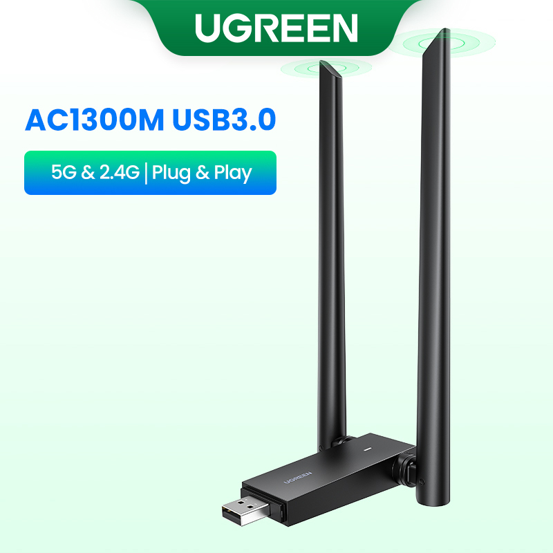 UGREEN WiFi Adapter USB3.0 AC1300Mbps 5G&2.4G Dual-Band USB WiFi for PC ...