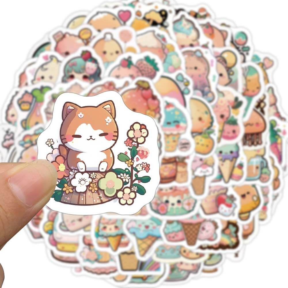 100PCS Mix Cute Stickers Waterproof for Car Luggage Phone Guitar Laptop ...