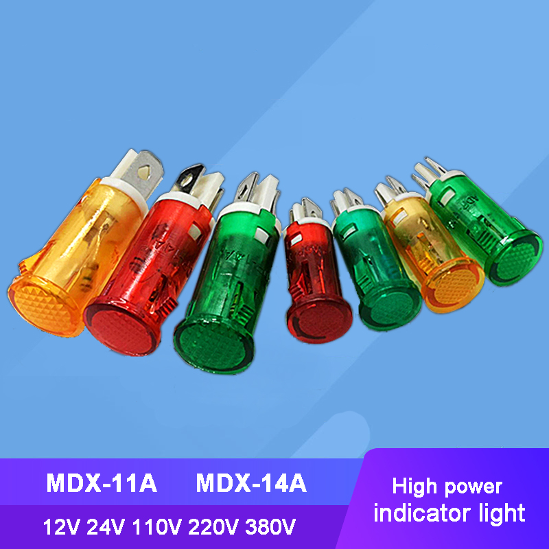 10pcs 10mm MDX-11A 12.5mm MDX-14A 12V 24V 110V 220V 380V Indicator ...