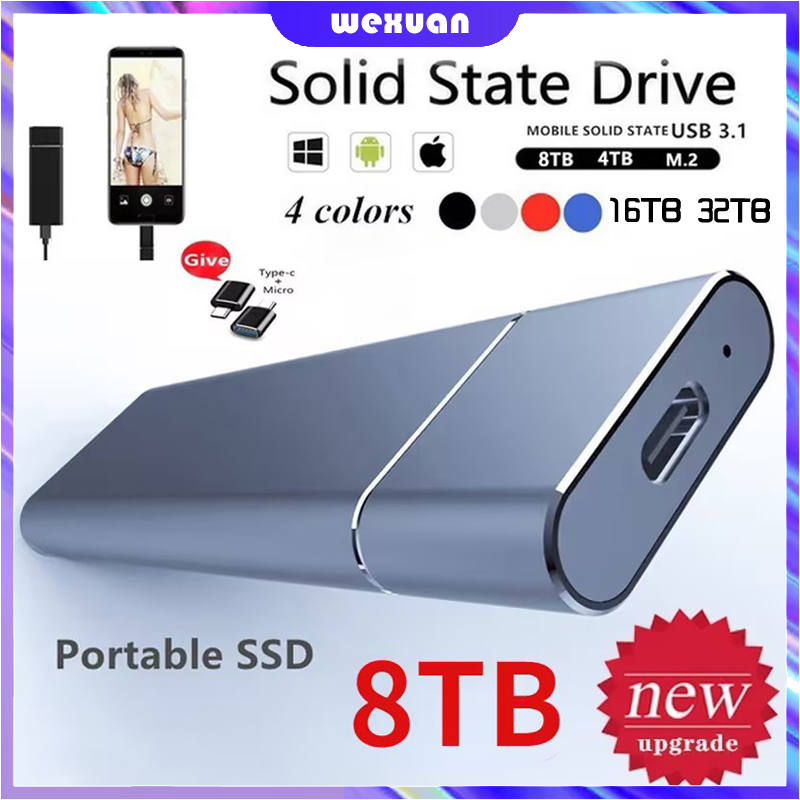 Mobile Hard Drives Solid State Disk Portable SSD USB 3.1 4TB 8TB 16TB ...