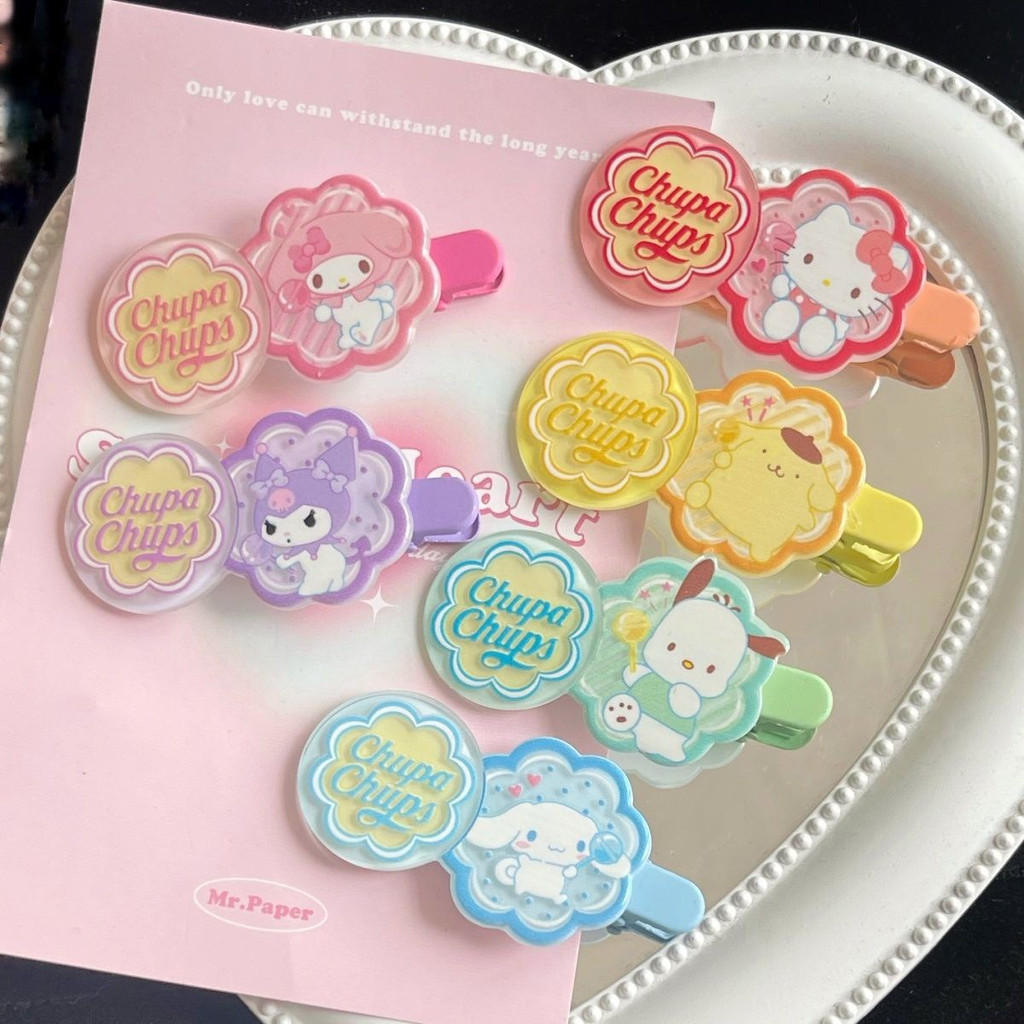 Sanrio co-branded hair clip Cute Sweet Student cartoon side clip Girly ...