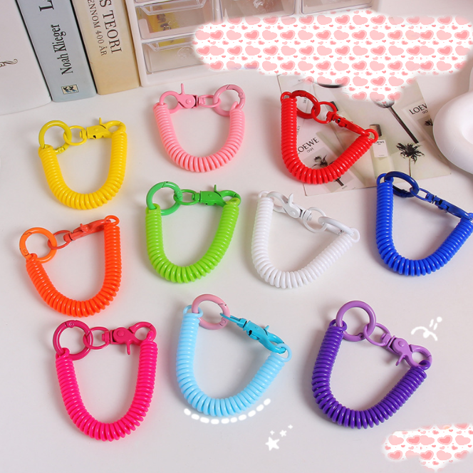 Spring rope key chain Mobile phone anti drop rope Colorful Stretch ...