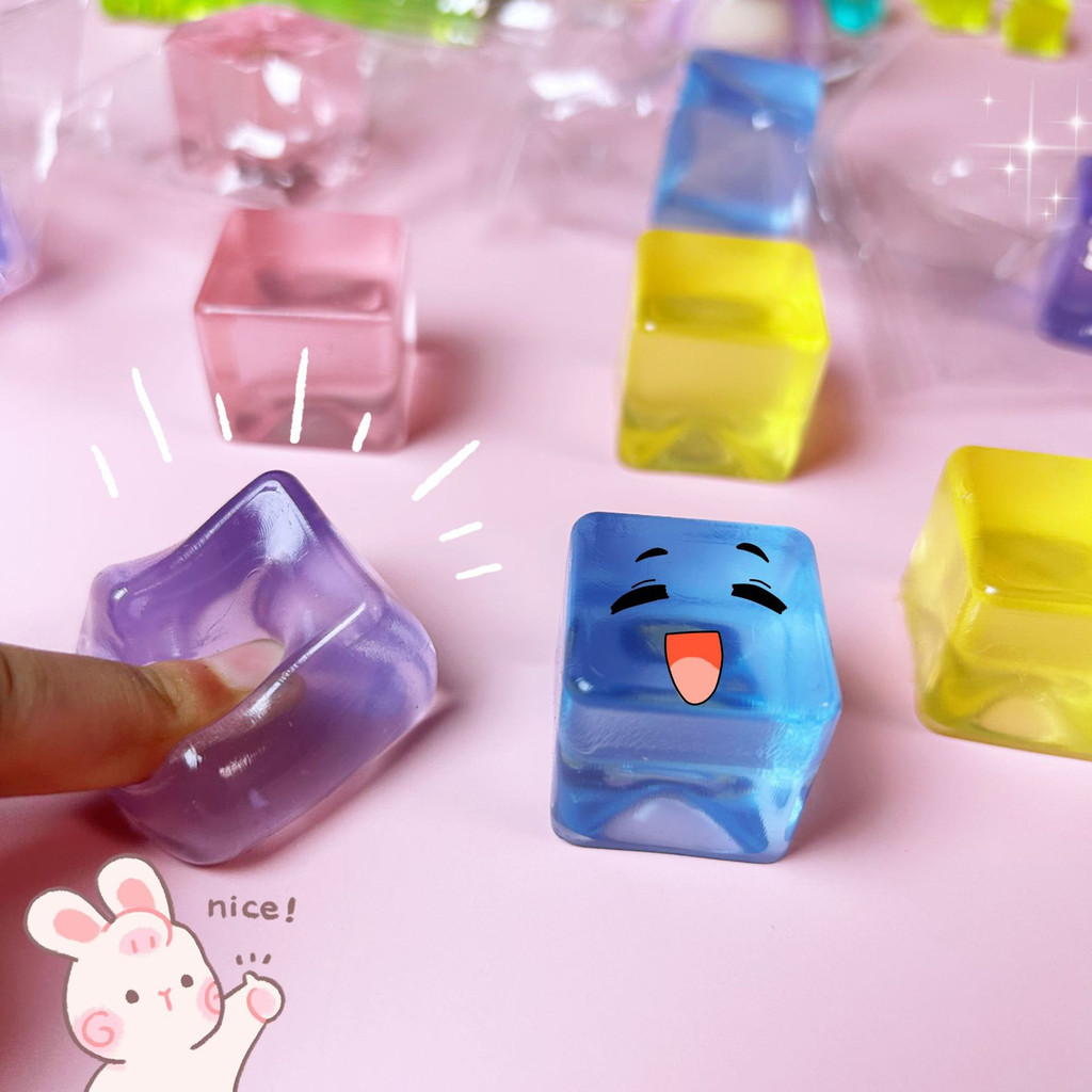 Ice Cube Soft Elastic Decompression Pinch Music Toy Squishy Toys For ...