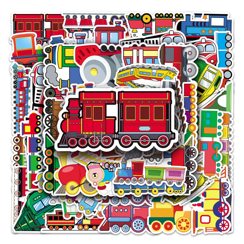 50 Piece Funny Cartoon Train Stickers Waterproof DIY For Phones Laptop ...