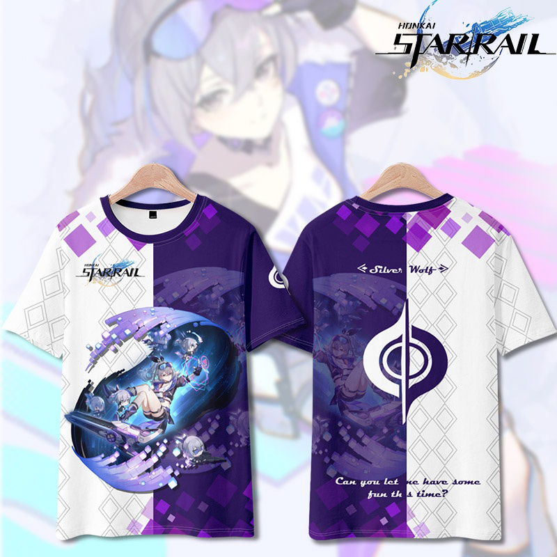 Star Railway 3 Honkai: Rail Silver Wolf Character Short-Sleeved T-Shirt ...