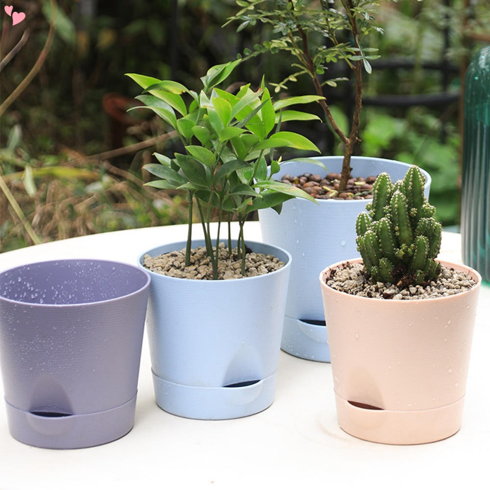 Self Watering Plant Flower Pot Plastic Pots for Indoor Outdoor Home ...