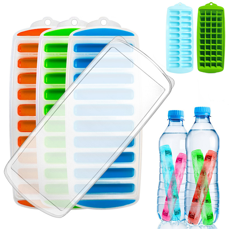 Ice Cube Tray Bottle Ice Stick Trays Bottom Silicone Reusable Long Ice ...