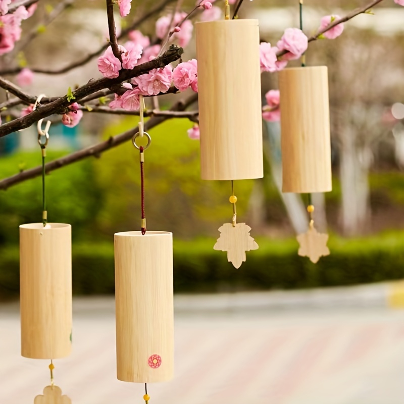 Wind Chimes Indoor Outdoor Patio Home Decoration Bamboo 4 Chords ...