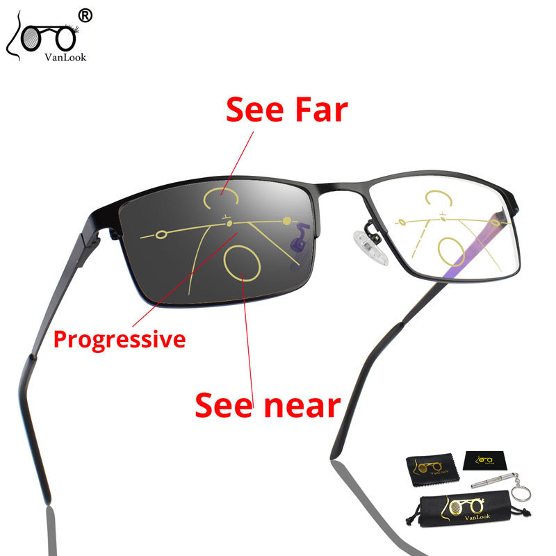 Photochromic Sunglasses Progressive Multifocal Reading Glasses Men's ...
