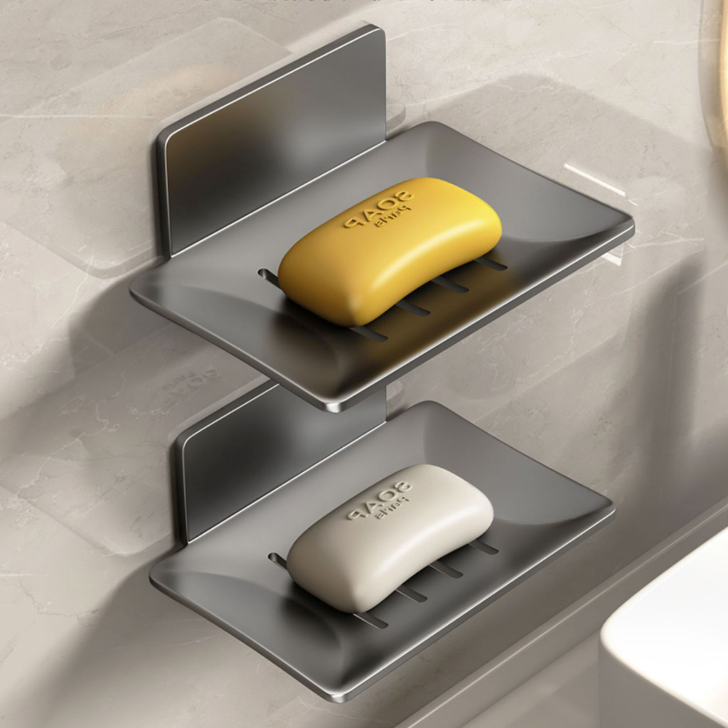 YUN JIE YA Bathroom Soap Box Drain Space Aluminum Soap Dish Bathroom ...