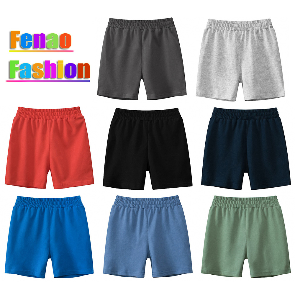 Kids Short Pants Plain Boy Shorts Bottoms Simple Casual Cotton Children ...