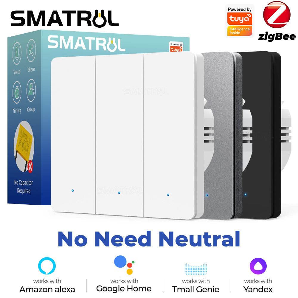 SMATRUL Smart Light Switch Tuya Zigbee No Neutral Wire No Capacitor ... SMATRUL Smart Light Switch Tuya Zigbee No Neutral Wire No Capacitor ...