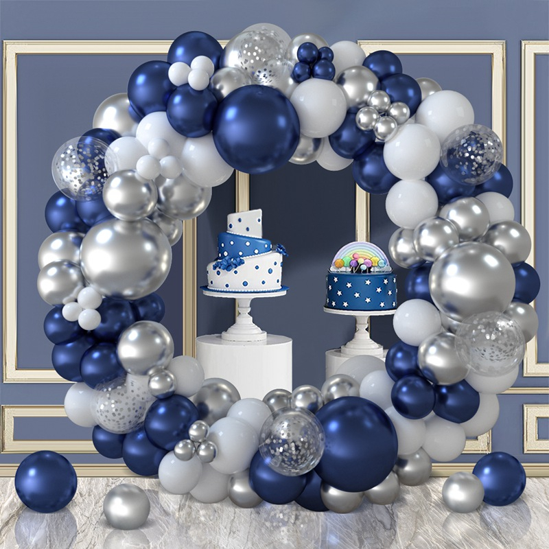 117PCS Blue Balloon Garland Arch Kit Balloons Party Decorations White ...