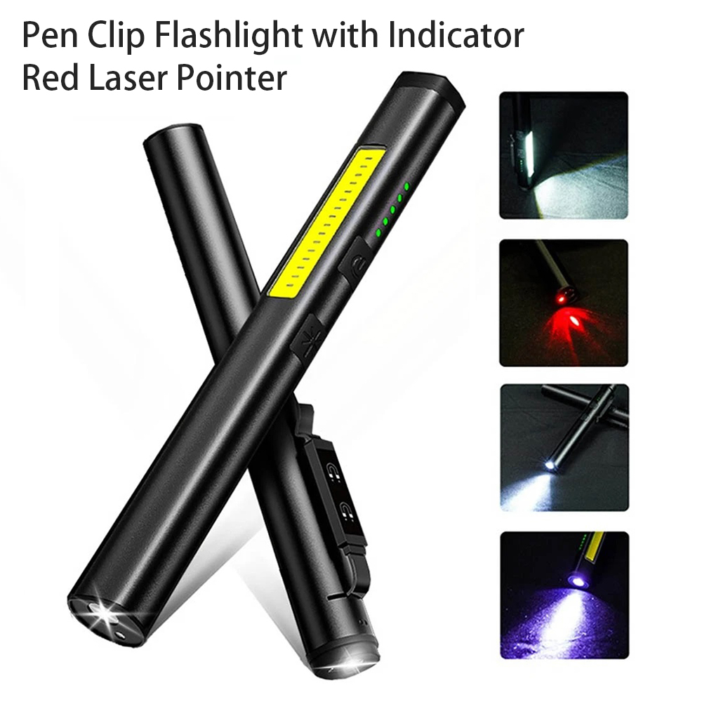 Multifuntional Pen Light With UV and Red Laser Pointer, Portable ...