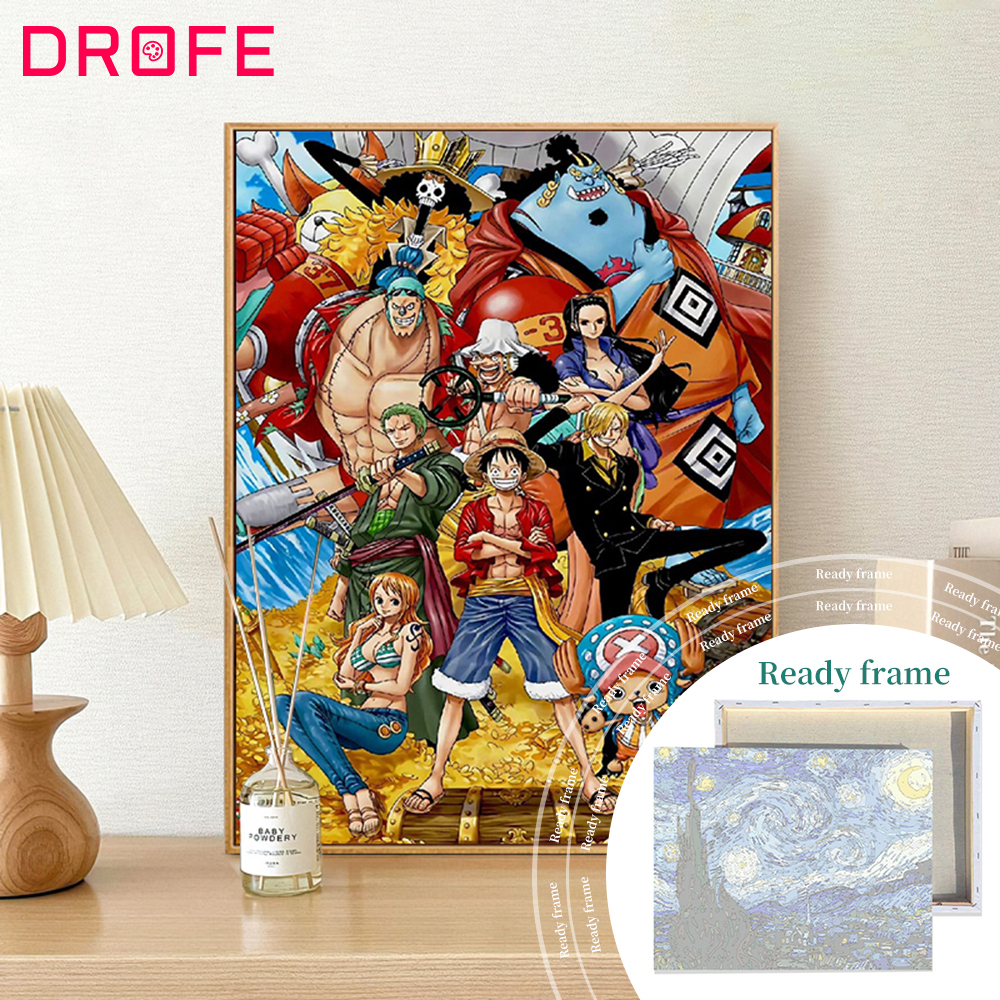 DROFE Paint By Numbers With Canvas Anime Luffy Picture By numbers Ready ...