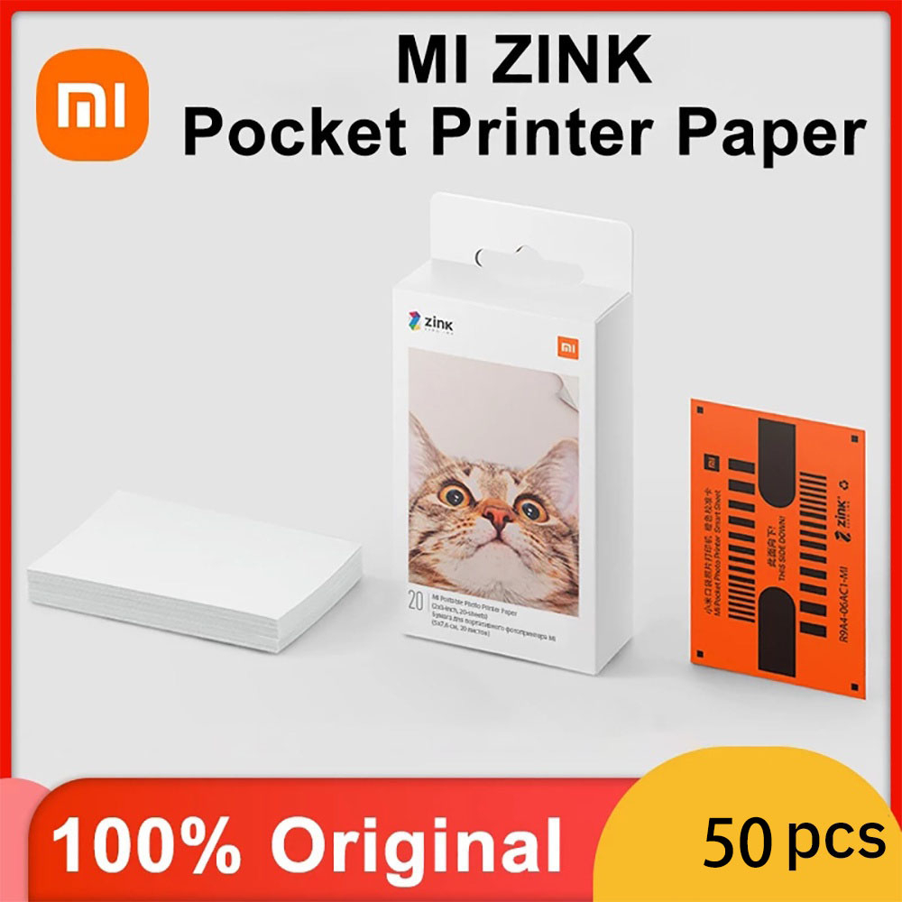 Original 50PCS Xiaomi ZINK Pocket Printer Paper Self-adhesive Photo ...