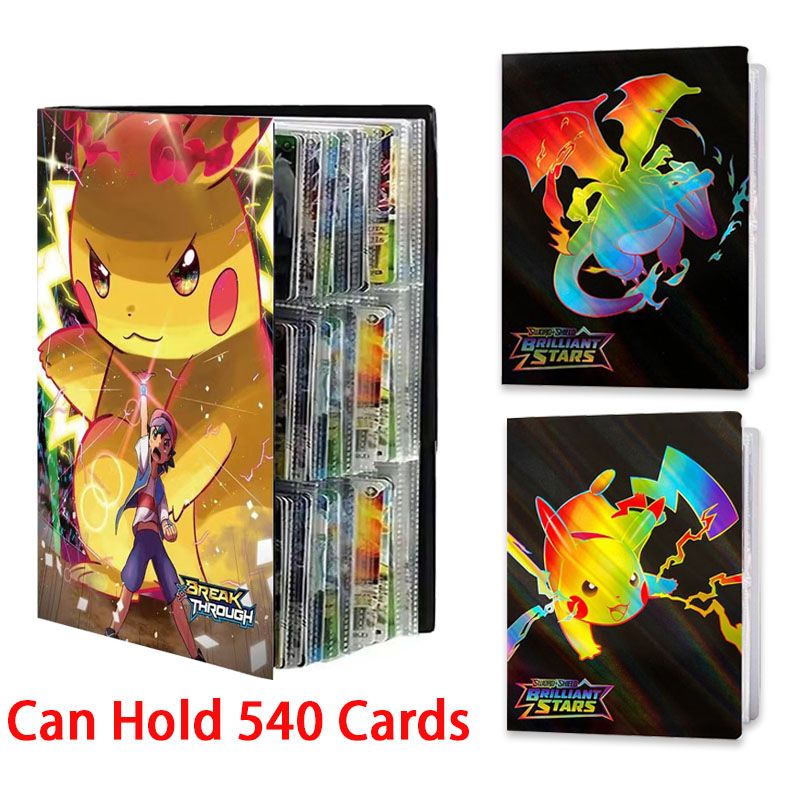 Can hold 240/540 Pokemon Card Album Pikachu Anime Storage Book Game ...