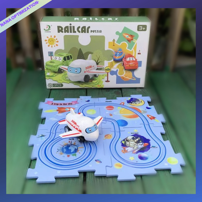 Puzzle DIY puzzle track car toy space electric car 3-6 year old toy ...