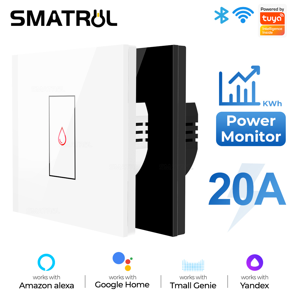 SMATRUL 20A/40A Tuya Smart Switch Wifi Water Heater Boiler Touch Switch ...