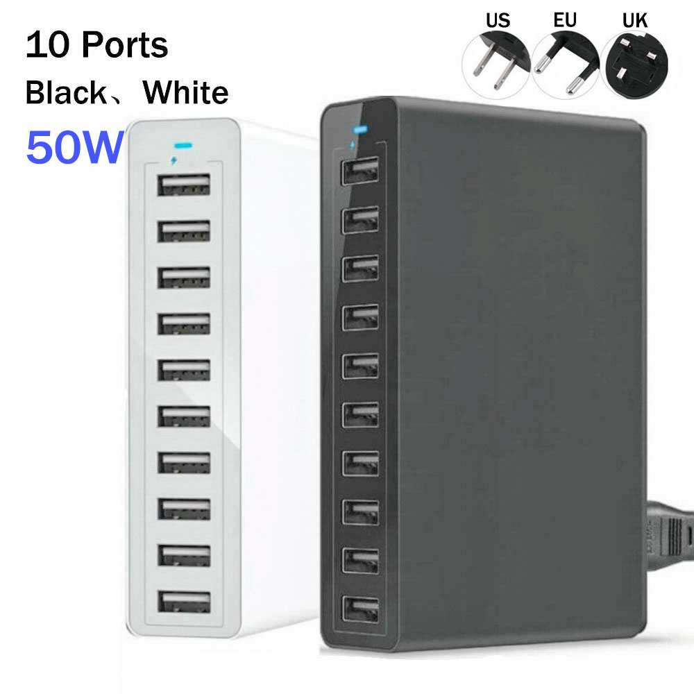 Multi Port USB Charger 5 6 10 USB Port 10.2A Power 50W USB Charging ...