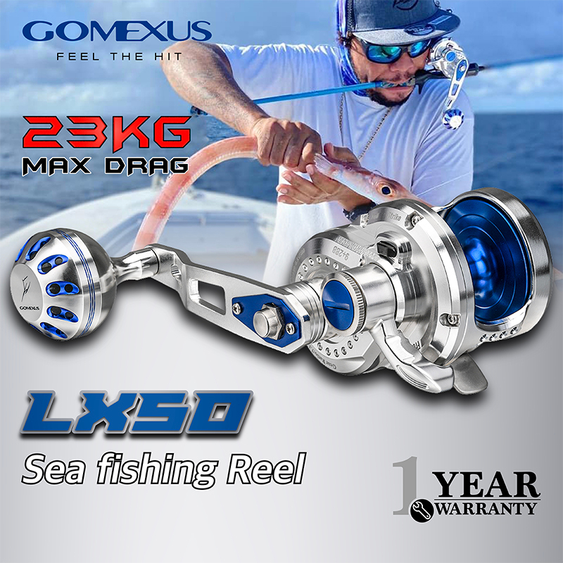 GOMEXUS Slow Pitch Jigging Reel 7.1:1 /6.3.1 Lever Drag Left and Right ...