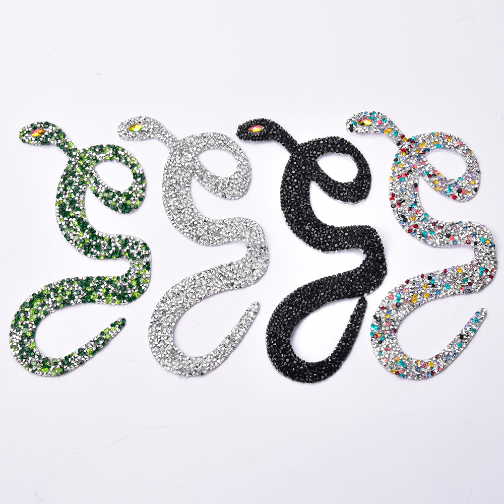 Hip Hop Clothing Snake Shaped Rhinestone Sticker Hot Fix Strass Animal ...