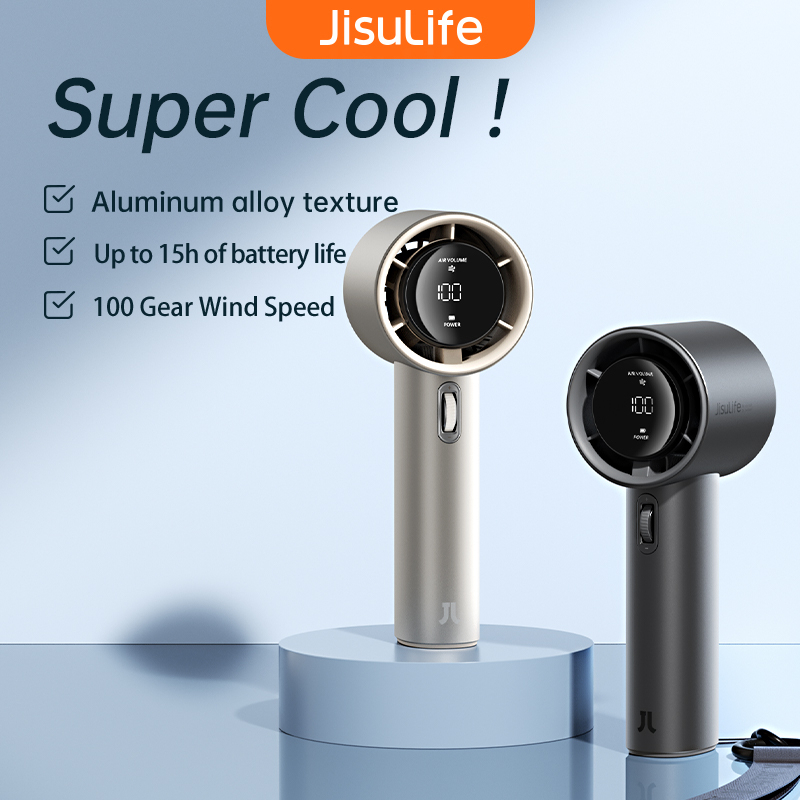 JISULIFE Portable Fan Rechargeable Mini Handheld Fan Strong Wind 100 ...