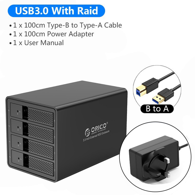 ORICO HDD Docking Station 3.5'' 5 Bay USB3.0 Enterprise Hard Drive Case ...