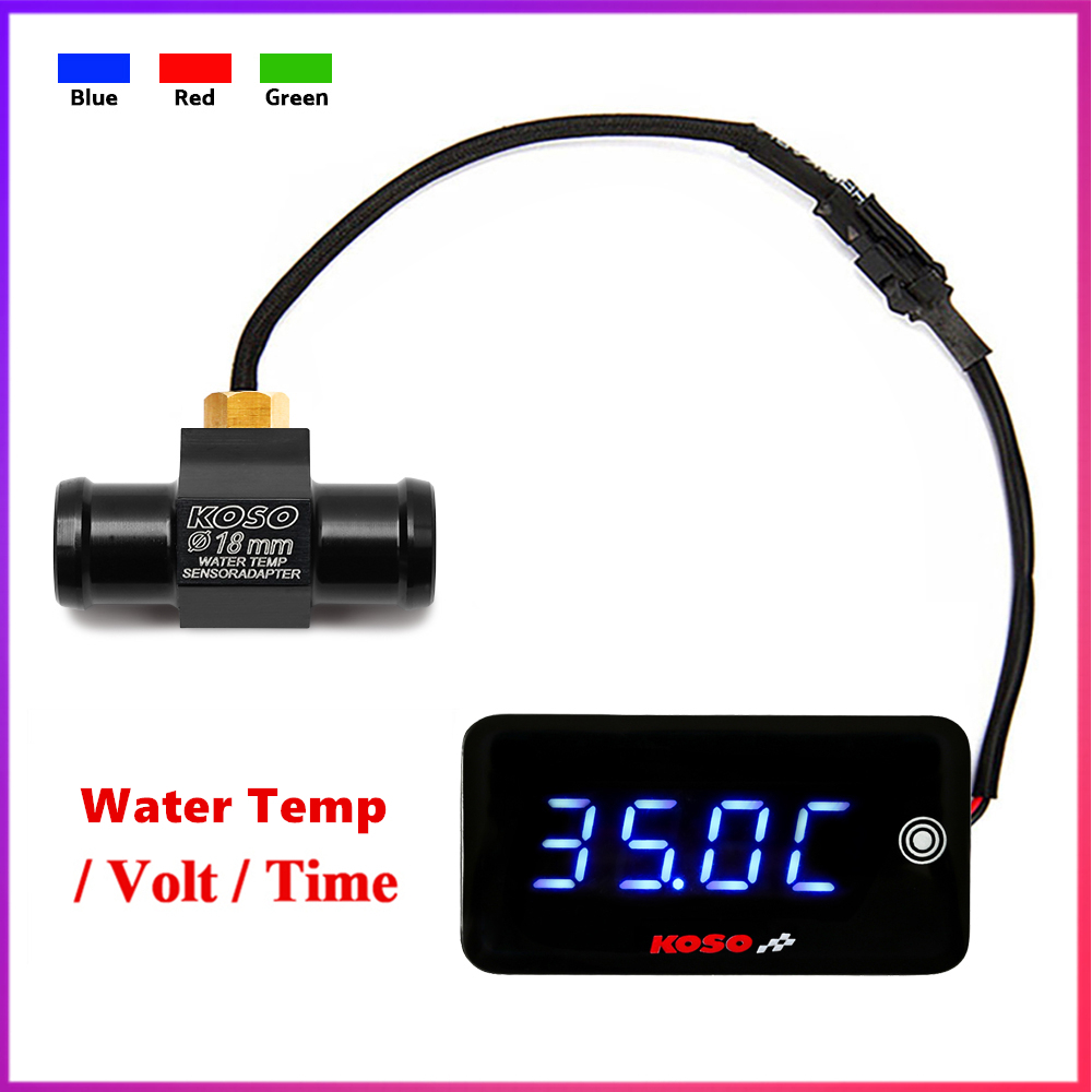 KOSO Mini 3 in 1 Voltmeter Motorcycle Water Temperature Functional ...
