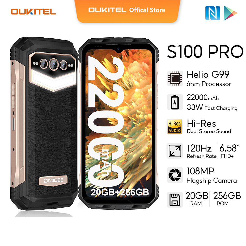DOOGEE S100 PRO 22000mAh 20GB+256GB 4G Rugged Phone 120Hz Android 12 ...