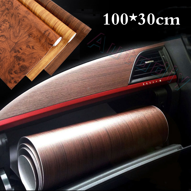 100*30cm Wood Grain Wrap Film Car Sticker Retro Style Decals Auto ...