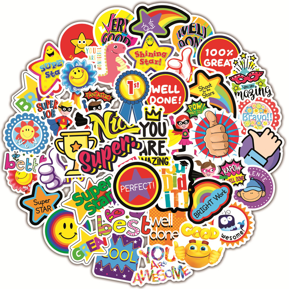 50PCS Children's Reward Encouragement Graffiti Stickers For Luggage ...