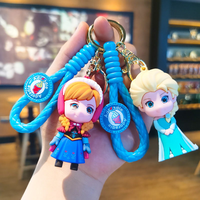 New Anime Frozen Doll Keychain Elsa Anna Princess Doll Backpack Pendant ...