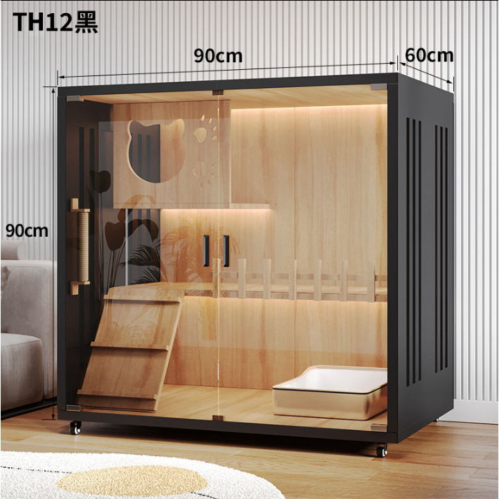 Cat Villa Solid Wood Cat Cage Home Indoor Super Large Space Cat House