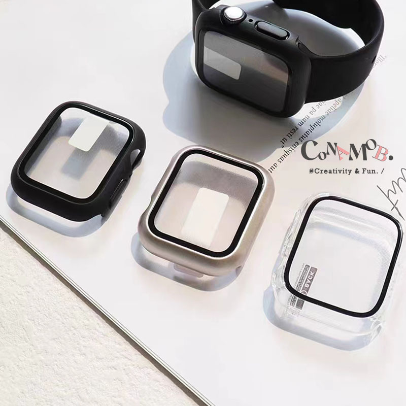 iwatch case Transparent PC+Tempered Glass Case Full Cover Screen Hard ...