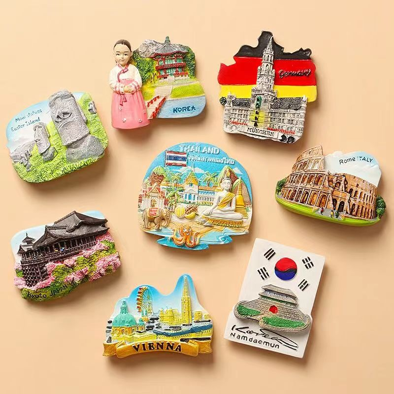 World Tourist Refrigerator Magnets Italy France Japan Thailand Paris ...