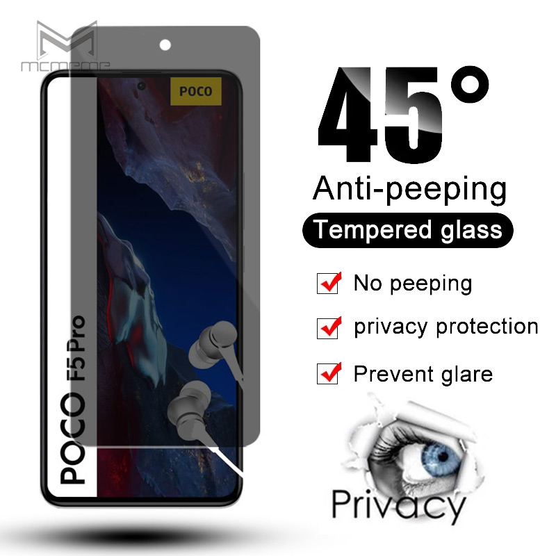 9h Privacy Tempered Glass Anti Spy Screen Protector Xiaomi Poco C65 F5