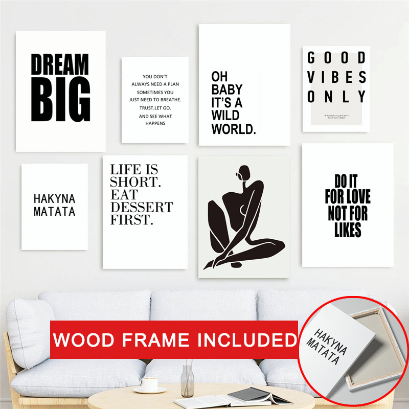 (With Frame)Minimalist Posters Inspirational Quotes Canvas Paintings ...