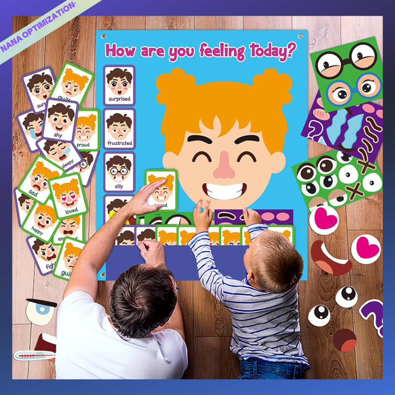 Children's felt expression face DIY activity toys for social and ...