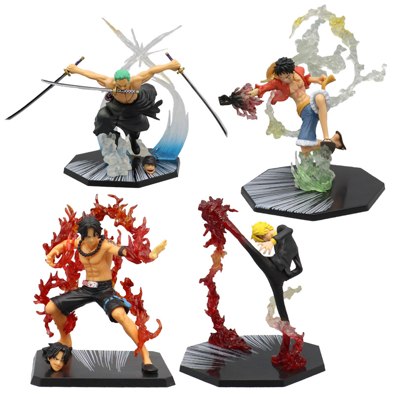 18 Style 10-16cm Anime One Piece Monkey D Luffy Sabo Portgas D Ace Fire ...