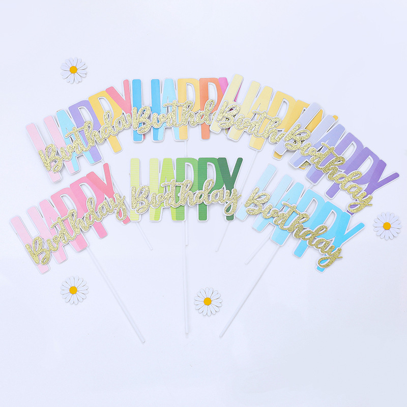 Happy Birthday Cake Topper Double Layer Paper Birthday Cake Topper for ...