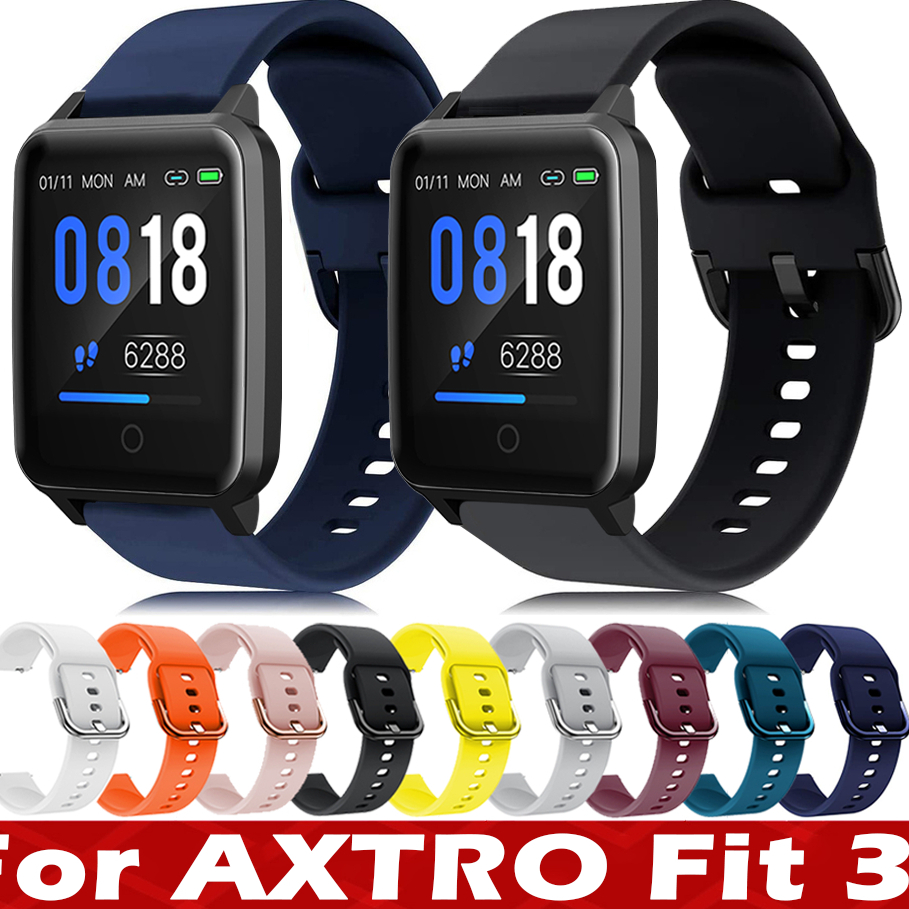 Watch Strap for Axtro Fit 3 Replacement Durable Designer Silicone Watch Band for Actxa Tempo 4C ...