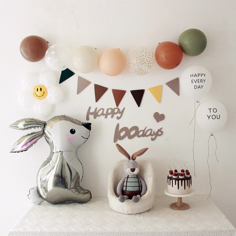 INS Baby Shower Happy 100 Days Banner Set Babe Full One Month Balloon ...