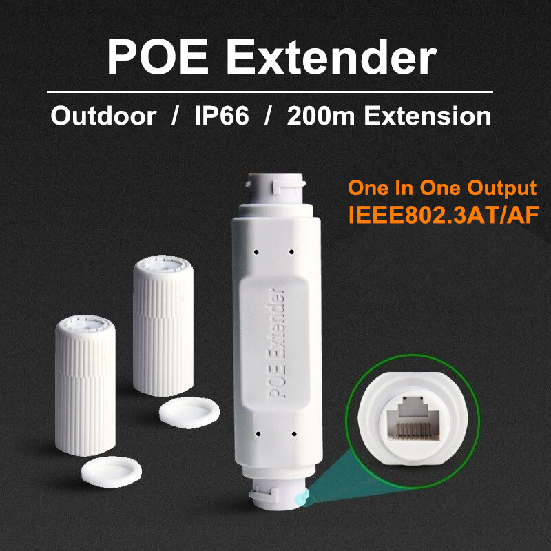 POE Extender 200m Extension One In One Output IP66 Outdoor waterproof ...