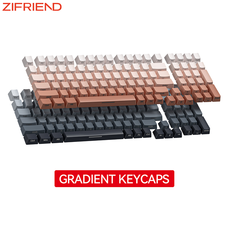 ZIFRIEND Gradient keycaps 130+ pcs PBT Mechanical keyboard Keycaps ...