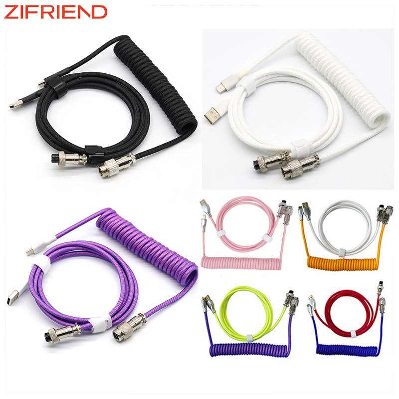 ZIFRIEND Customized Series Mechanical Keyboard USB Type C Coiled Cable ...