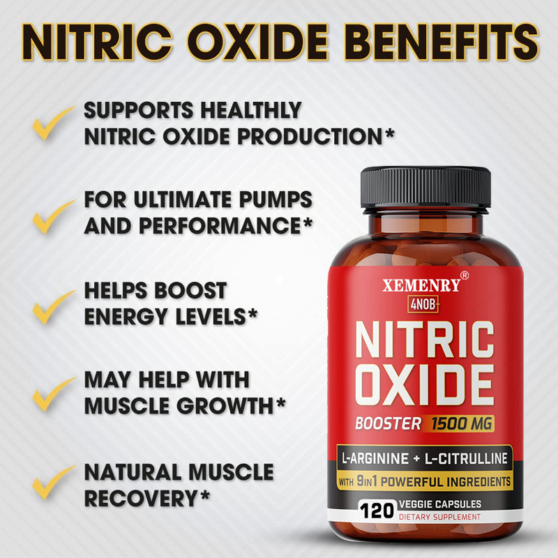 Nitric Oxide Supplement - L-Arginine Capsules - Helps Boost Energy ...