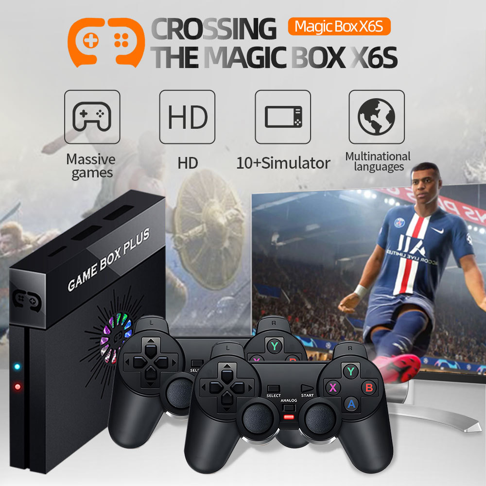 Super Retro Game Box X6 4K HD Output Wireless Consoles 128GB 10000+ Games For PSP/DC/GBA 60 ...