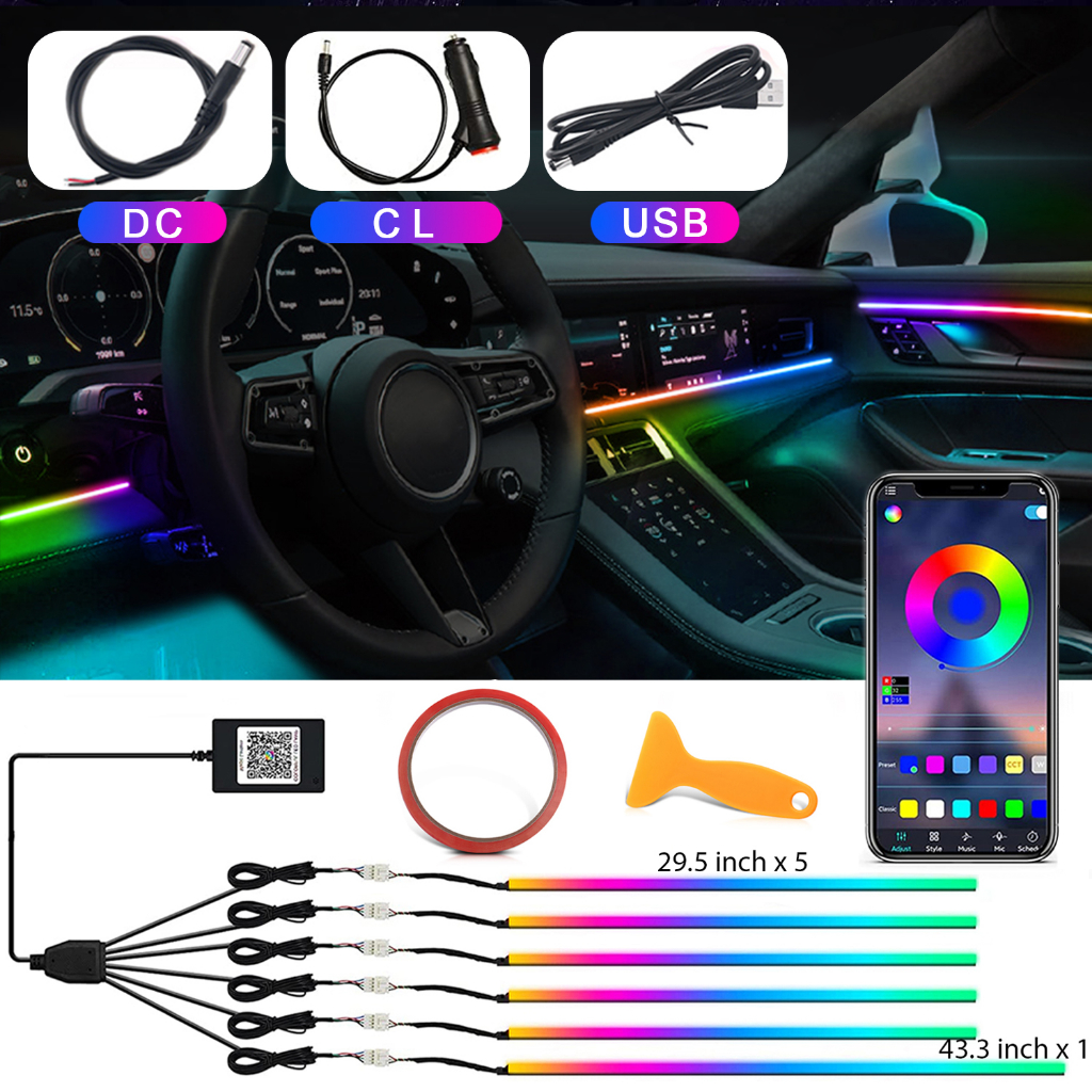 [Ready Stock] LED Car Ambient Light Car LED Light Strip Symphony ...